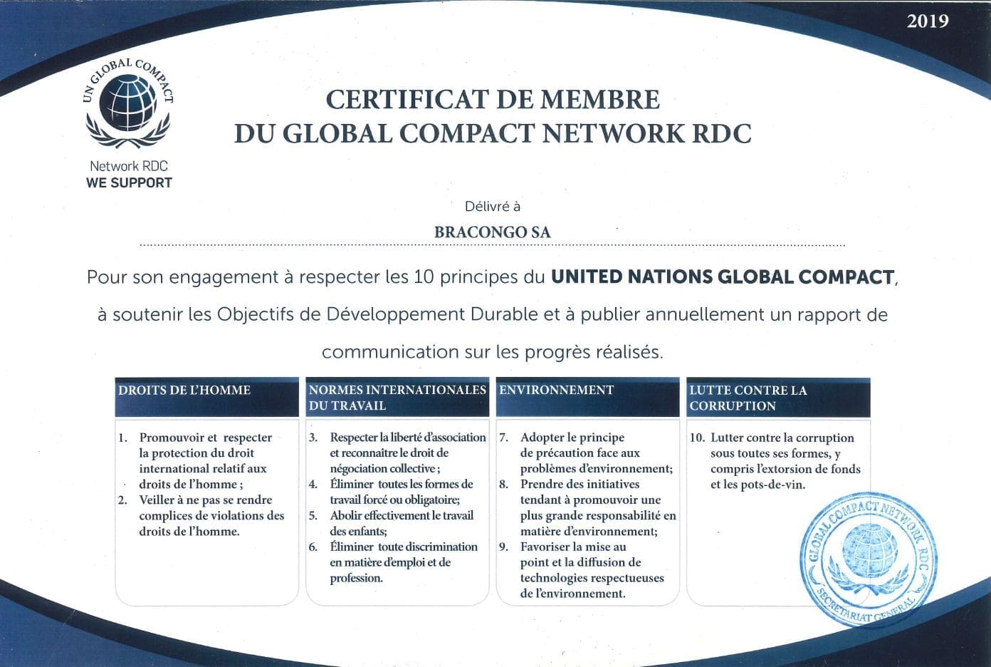 6 ans d’engagement avec le Global Compact Network RDC | Castel Afrique